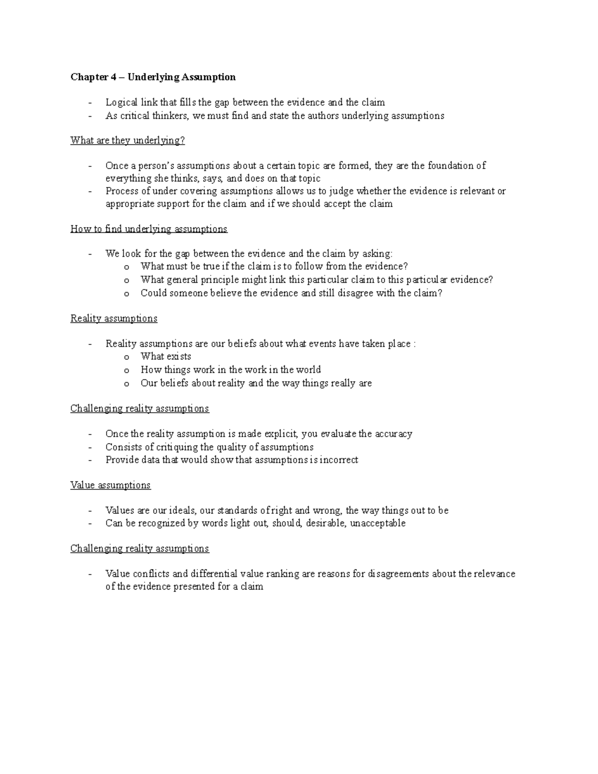 Chapter 4 COMM210 - Chapter 4 – Underlying Assumption - Logical link ...