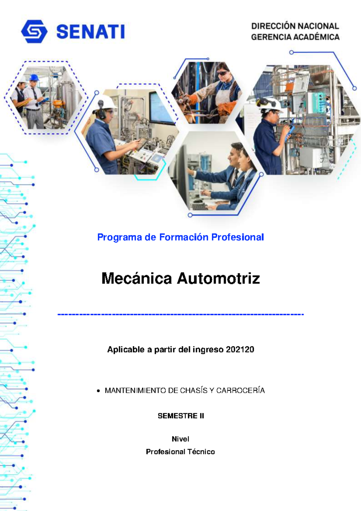 Cuaderno DE Trabajo 1 Hecho - Mecánica Automotriz Programa de Formación Profesional ...