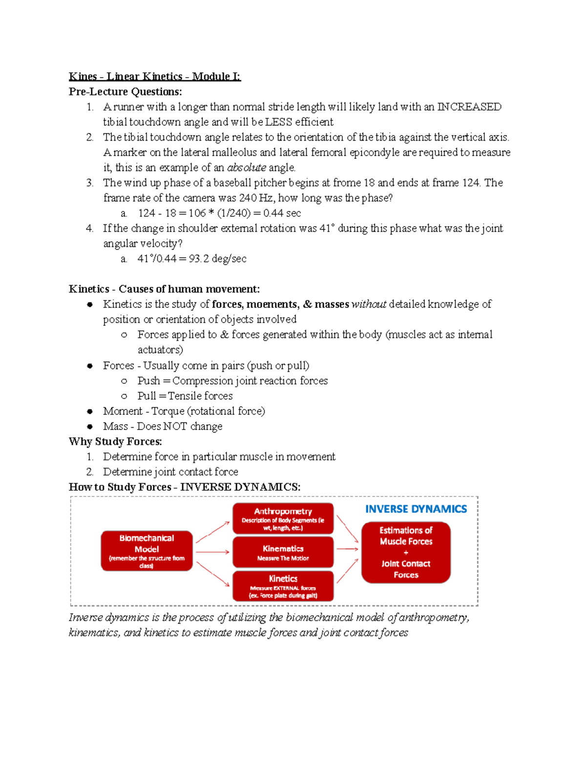 Linear Kinetics (10) - Kines - Linear Kinetics - Module I: Pre-Lecture ...