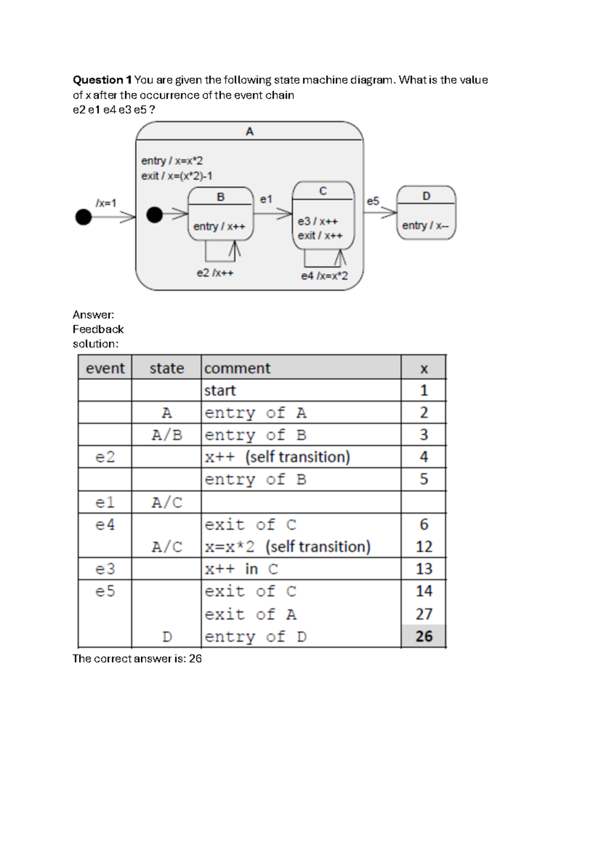 State machines - notes - Question 1 You are given the following state ...