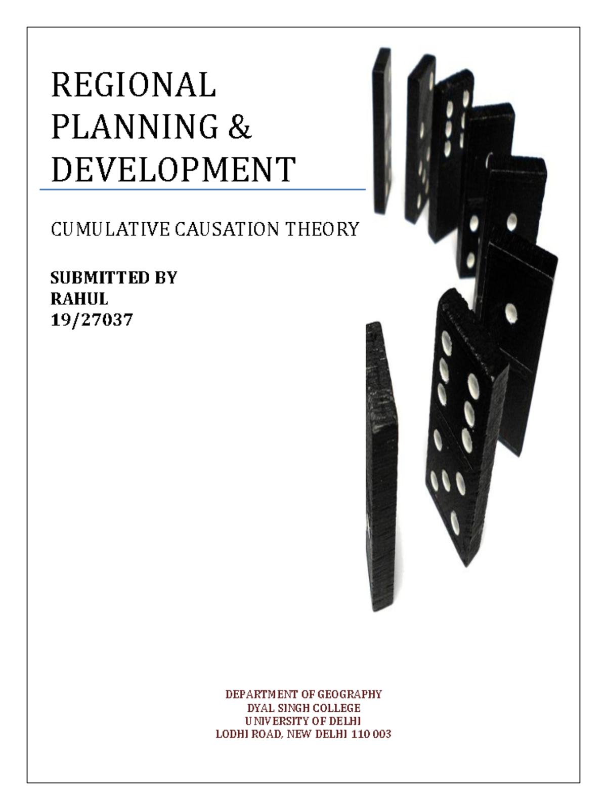 T H E C U M U L A T I V E C A U S AT I O N T H E O R Y by Prof. Gunnar ...