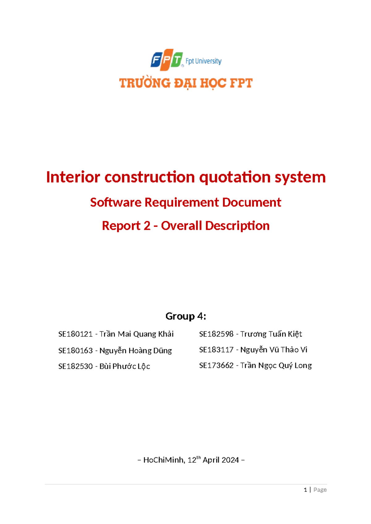SWR302 SRD Report 2 Overall Description - Interior construction ...