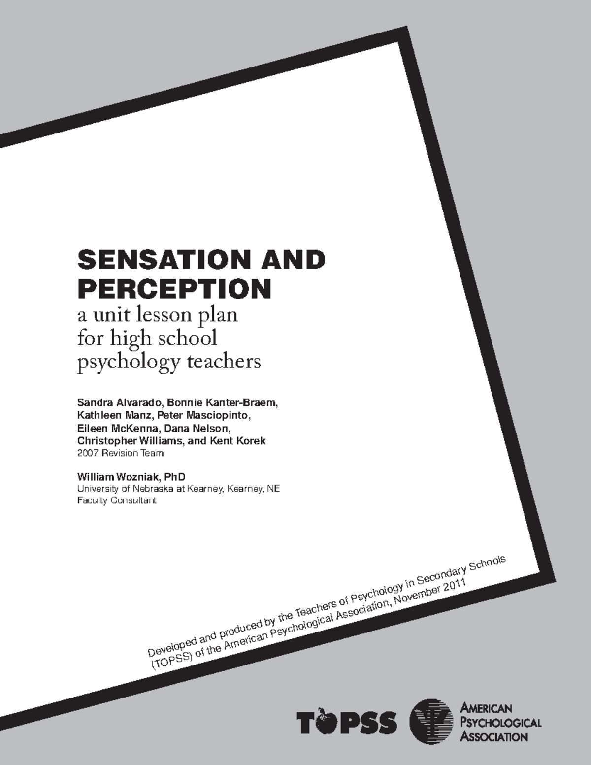 Sensation - Developed and produced by the Teachers of Psychology in ...