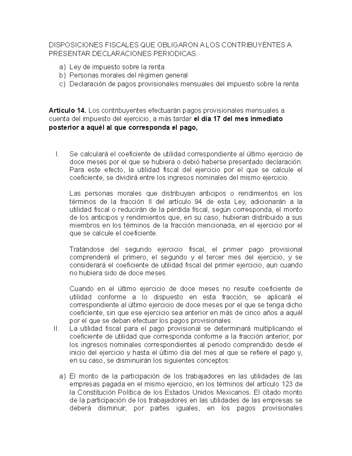 Disposiciones - NOTAS - DISPOSICIONES FISCALES QUE OBLIGARON A LOS ...