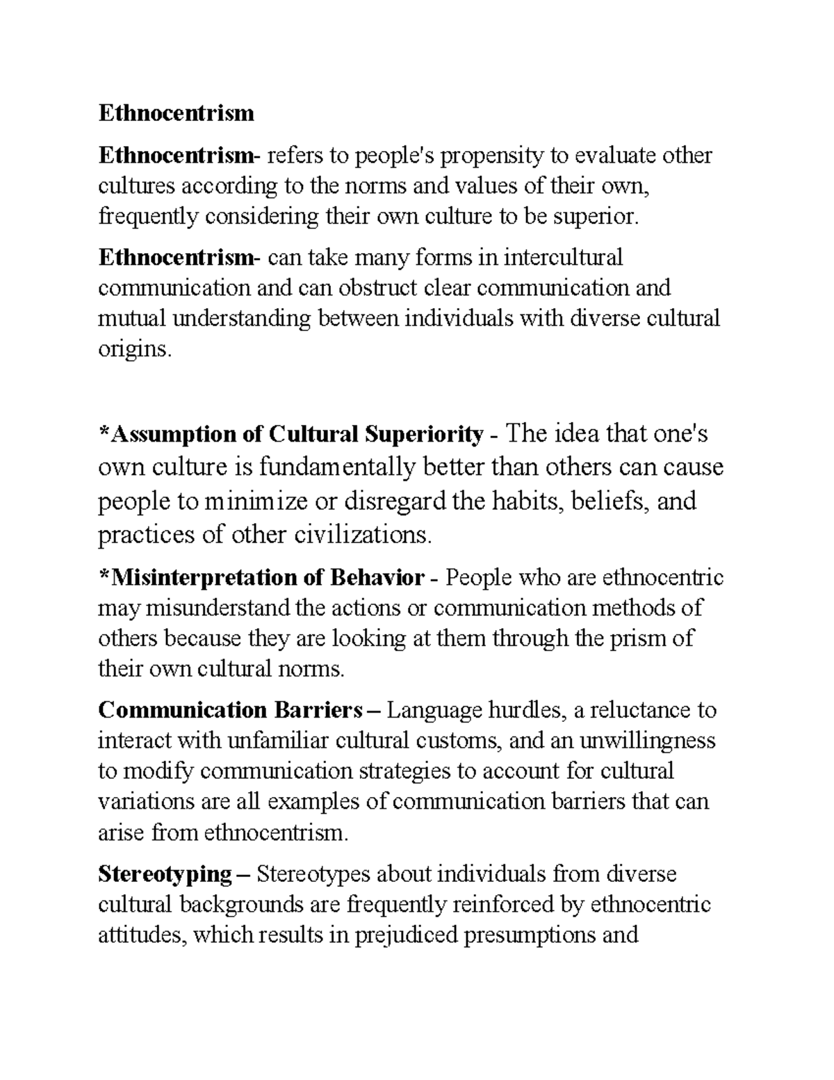 Ethnocentrism - Topic about english language lecture - Ethnocentrism ...