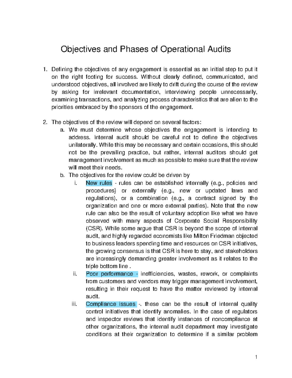 Operations Auditing 2 - Last audit in accounting course - ANTEO - Studocu