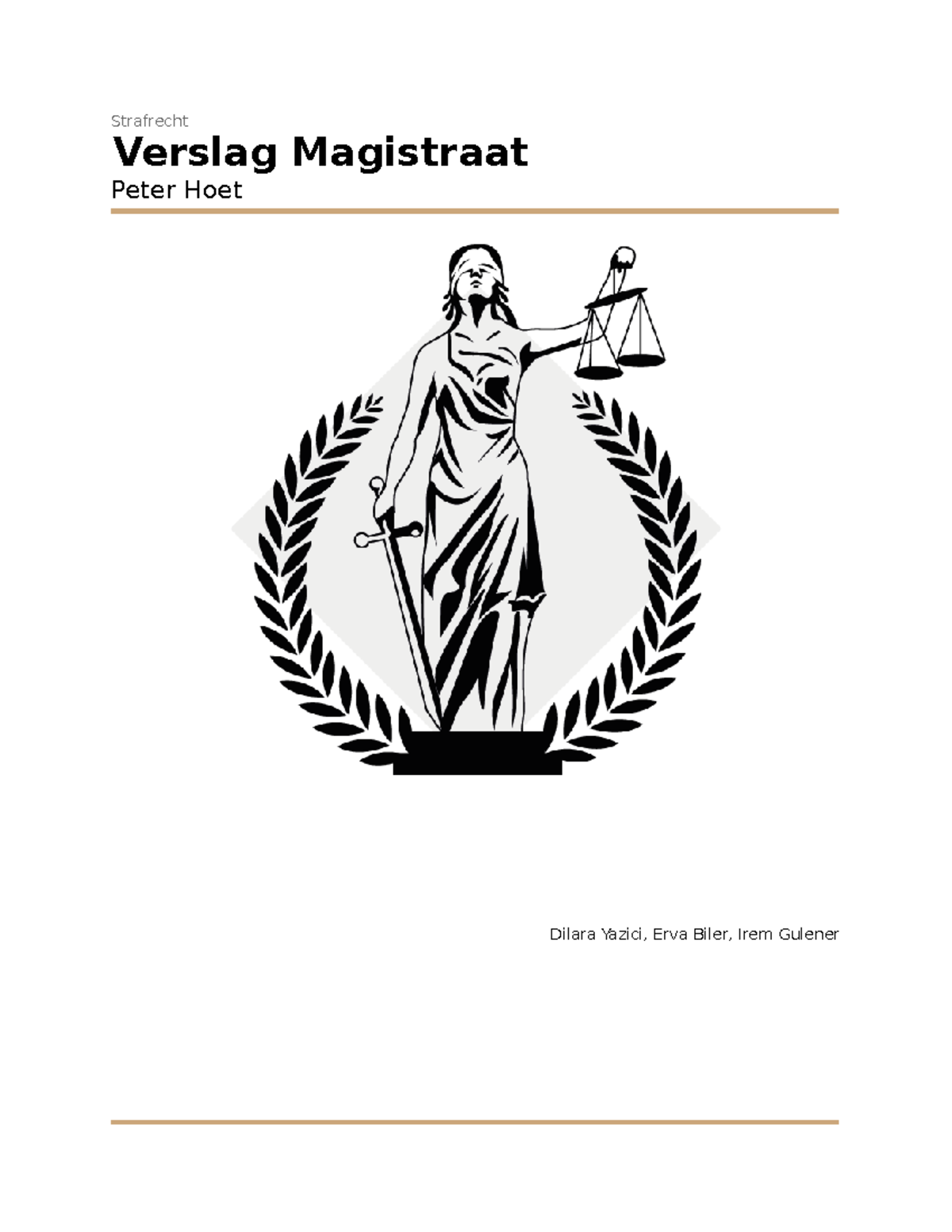 Definitive verslag magistraat strafrecht - Strafrecht Verslag ...