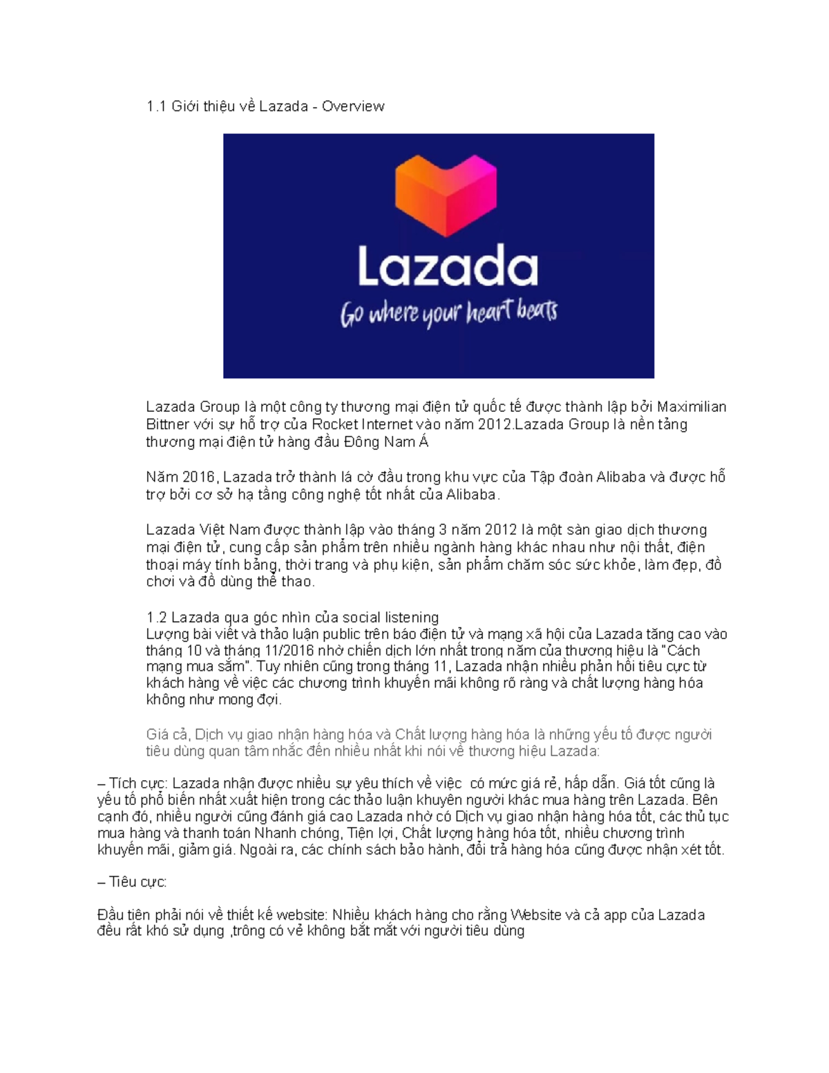 Lazada Group is an international e - 1 Giới thiệu về Lazada - Overview Lazada Group là một công ...
