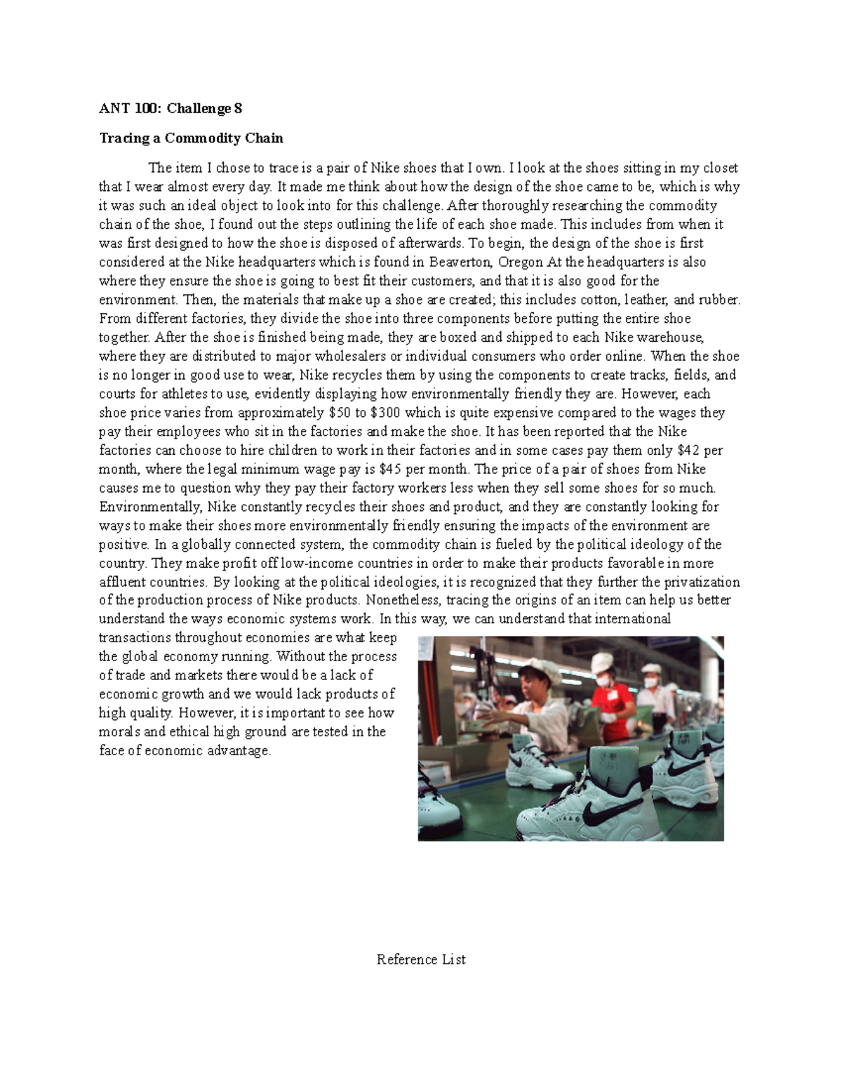 ANT100 Challenge 9 - ANT 100: Challenge 8 Tracing a Commodity Chain The ...