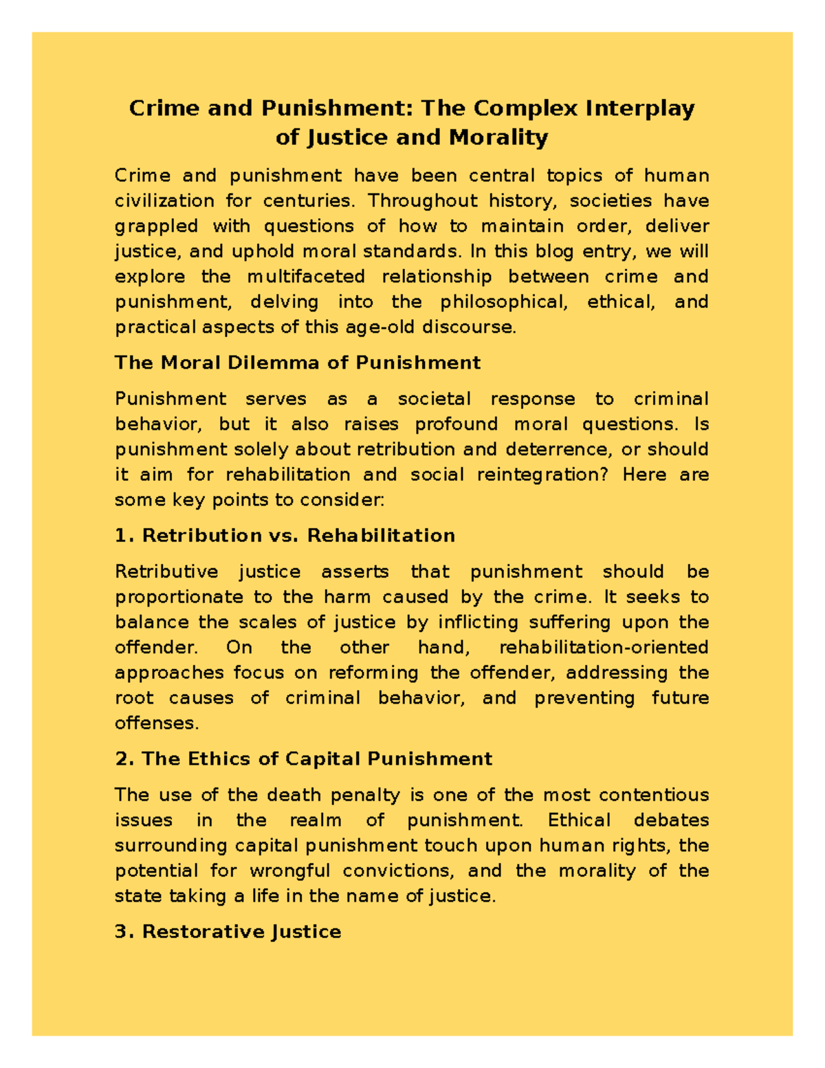 Crime and Punishment - blog - Crime and Punishment: The Complex ...