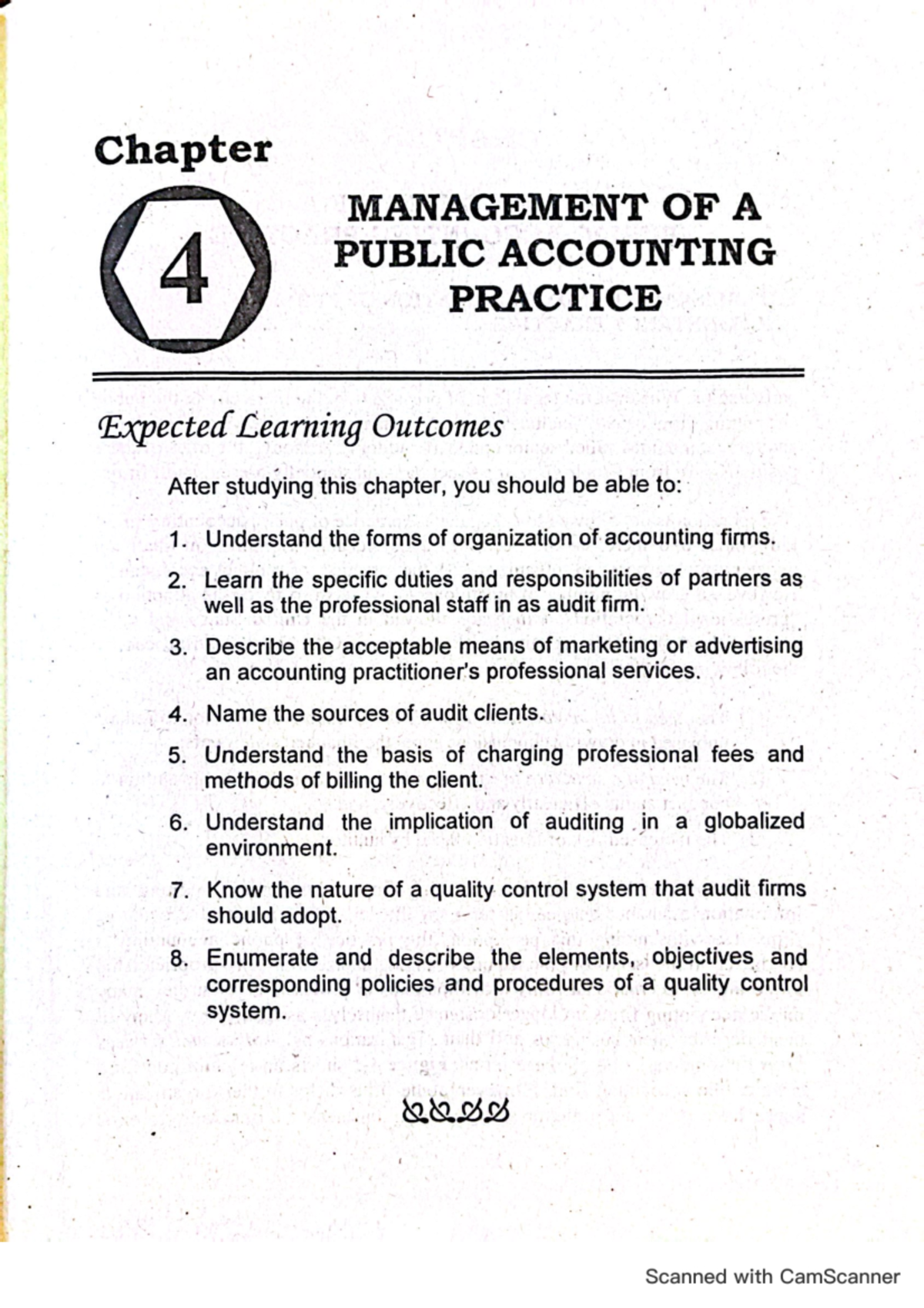 Audit Theory Chapter 4 - Chapter MANAGEMENT OF A 4 PUBLIC ACCOUNTING PRACTICE Expected Learning ...