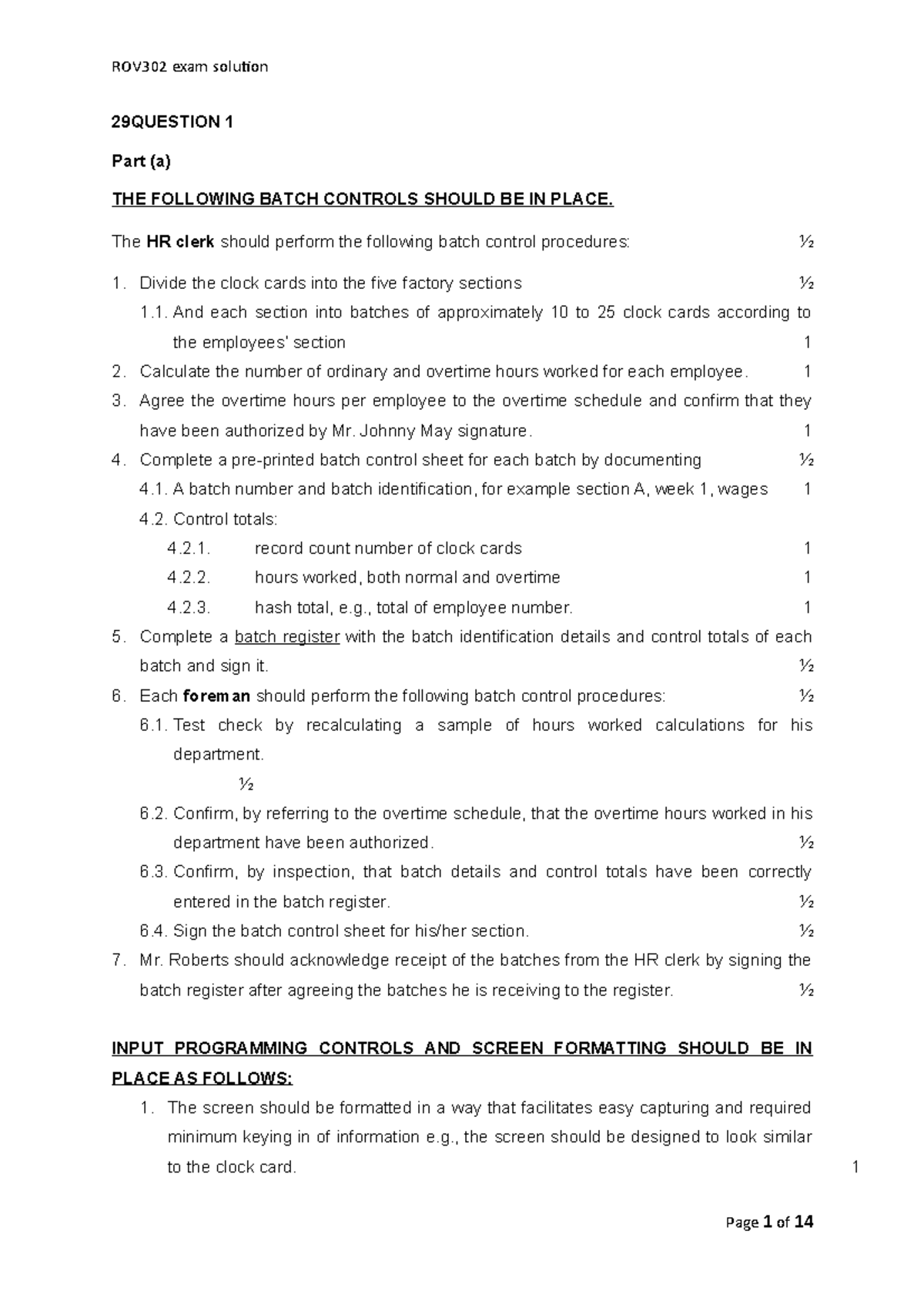 ROV302 exam Sol final - Auditing 3B (practice material) - 29QUESTION 1 ...