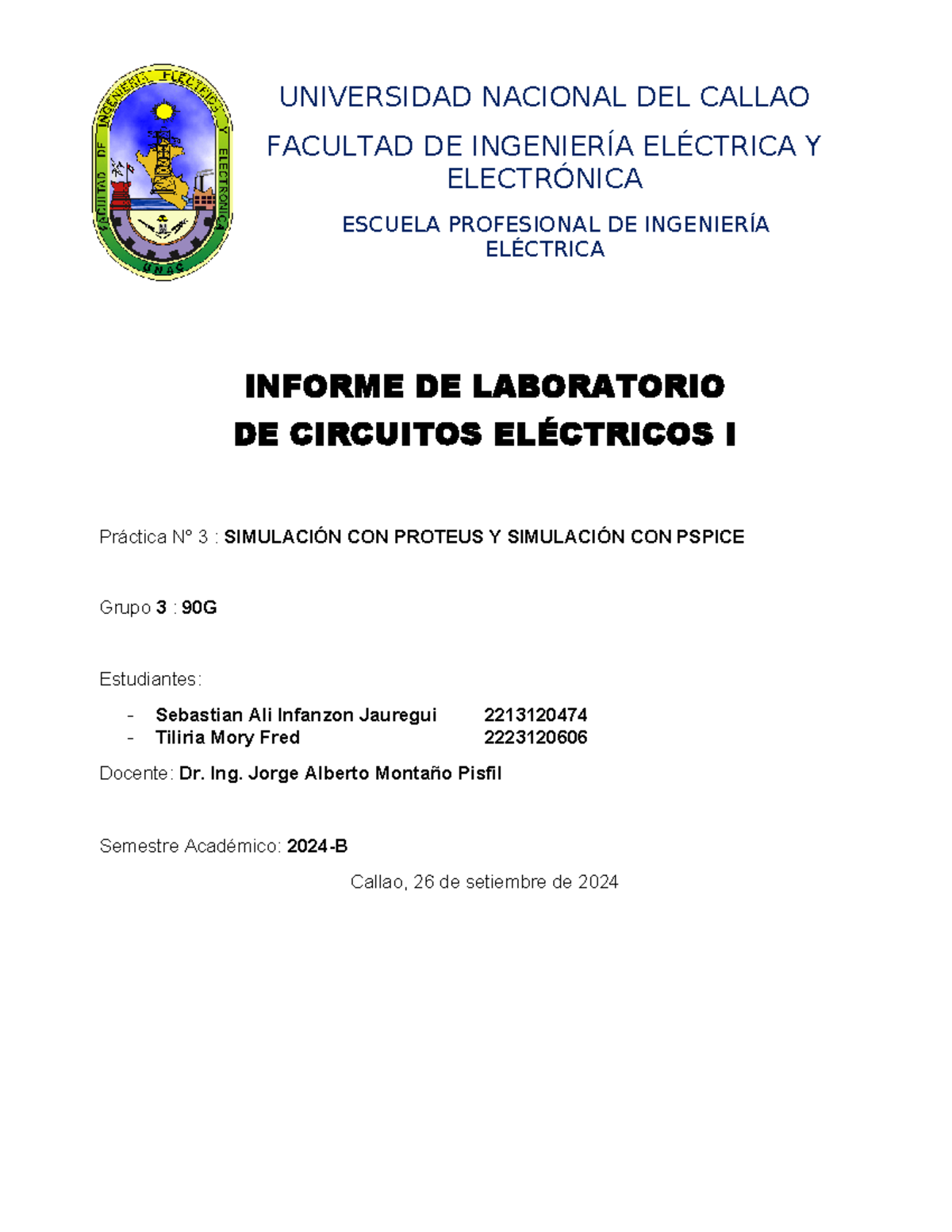 Formato de Informe - LAB Práctica N° 3 - INFORME DE LABORATORIO DE CIRCUITOS ELÉCTRICOS I ...
