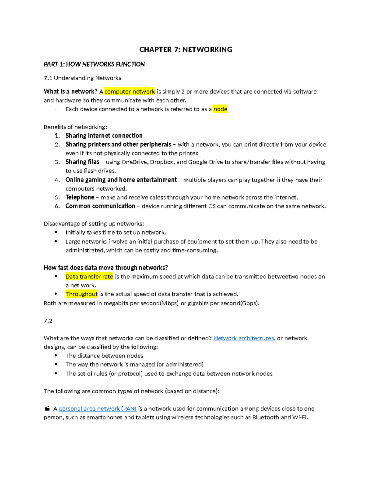 Chapter 7 - Home Networking - CHAPTER 7: NETWORKING PART 1: HOW NETWORKS FUNCTION 7 ...