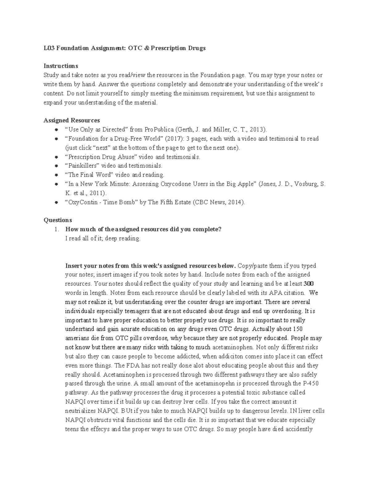 L03 Foundation Assignment OTC & Prescription Drugs - You may type your ...