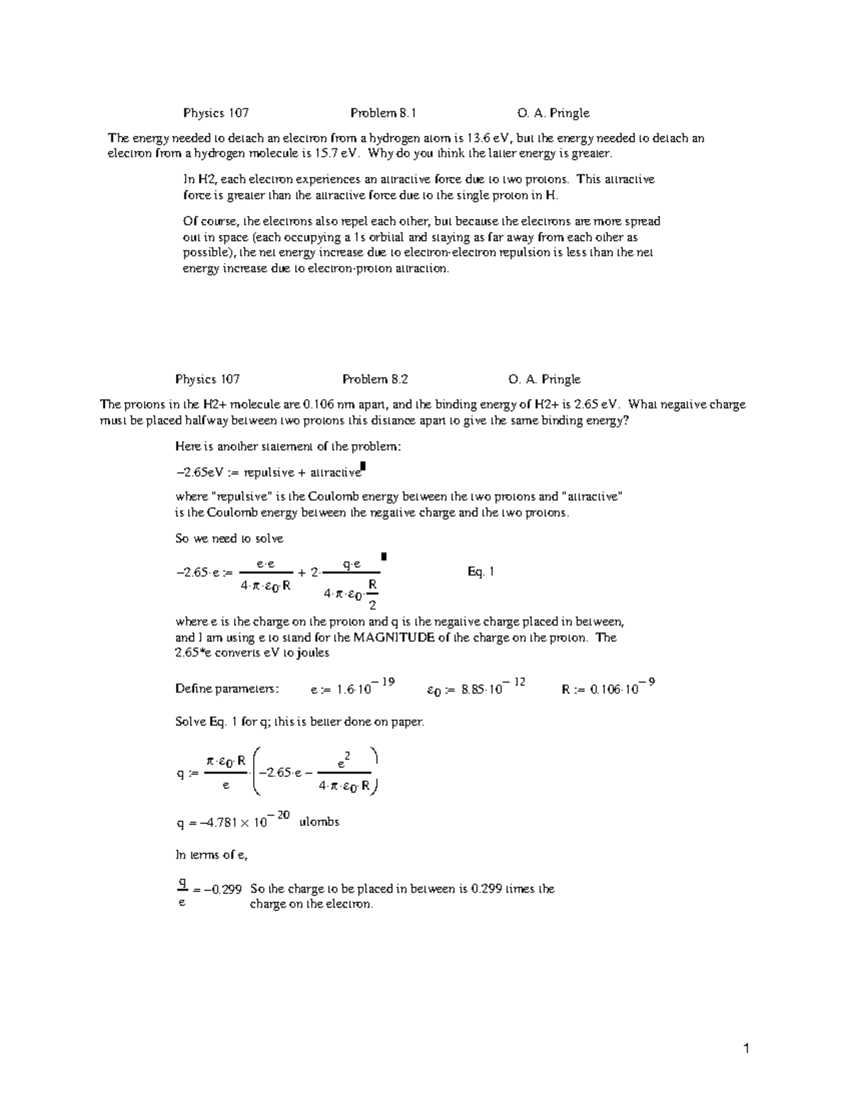 moderphysics beiser 6th editon solution - So the charge to be placed in between is 0 times the ...