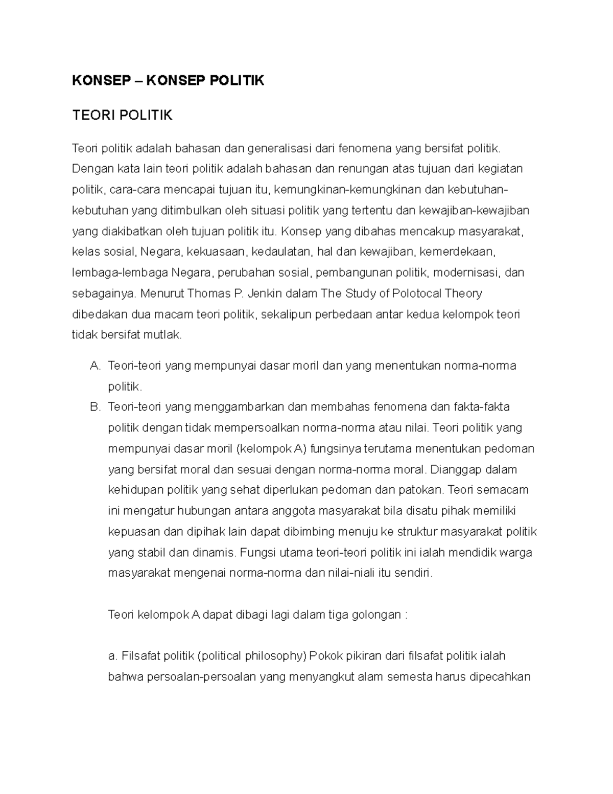 Konsep Politik - KONSEP – KONSEP POLITIK TEORI POLITIK Teori politik ...