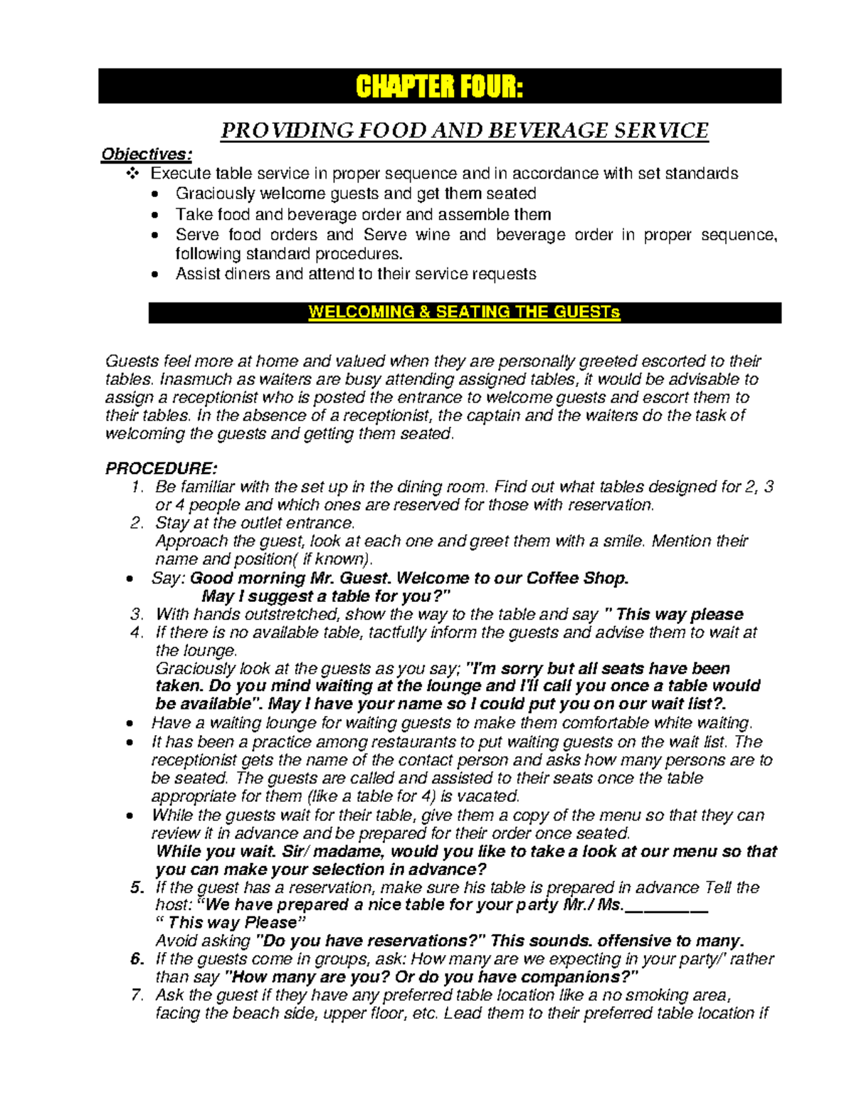 Olhpc 002 Chapter 4 - ............... - CHAPTER FOUR: PROVIDING FOOD ...