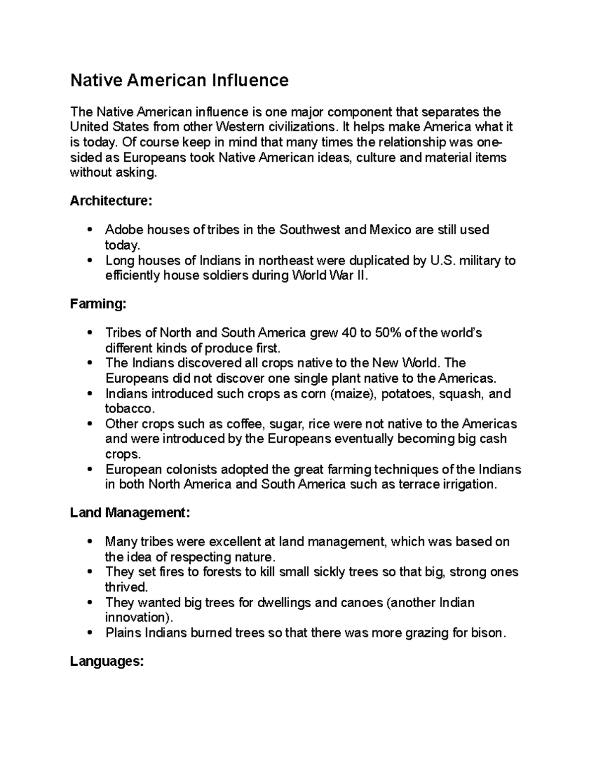 Native American Influence - It helps make America what it is today. Of ...