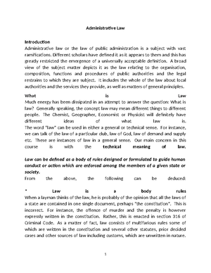 Administrative LAW - Curriculum - ADMINISTRATIVE LAW COURSE CODE: LLB ...