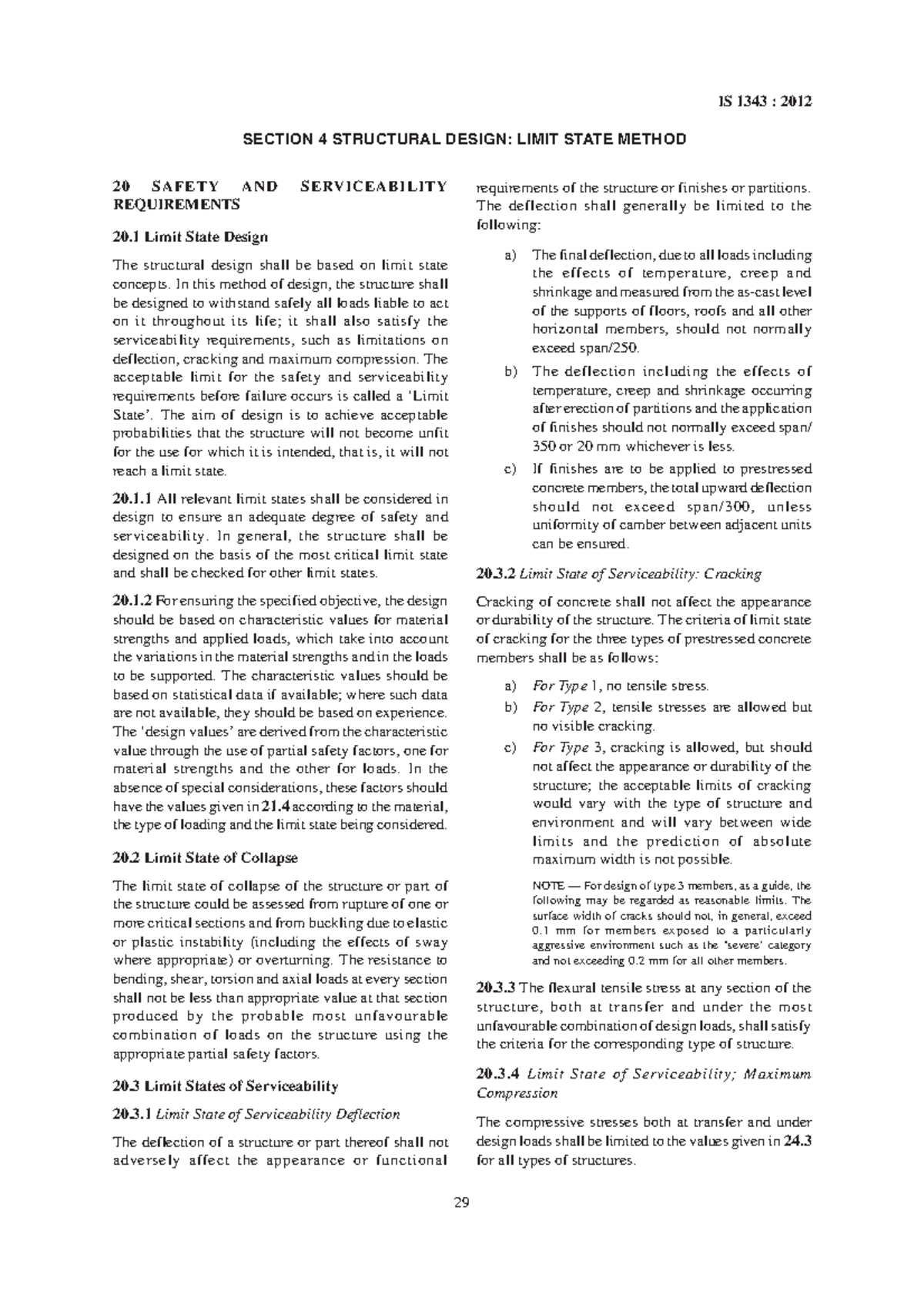Is.1343.1980 Limit state design - 20 SAFETY AND SERVICEABILITY ...