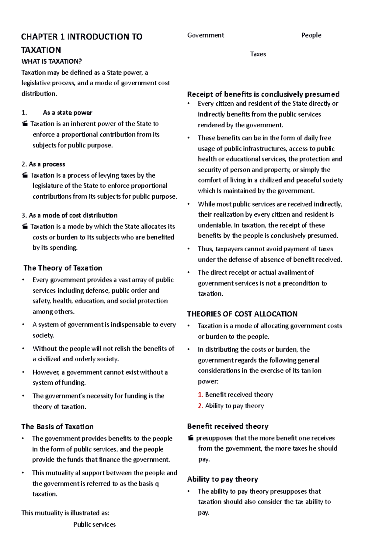 Income Tax - CHAPTER 1 INTRODUCTION TO TAXATION WHAT IS TAXATION ...