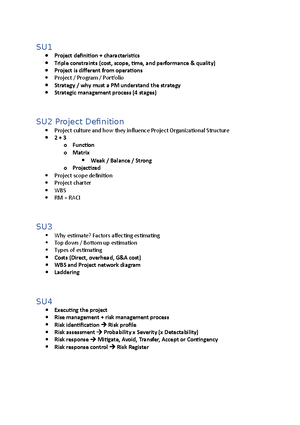 SST 101 - Summary Principles of Project Management - Unit 1 (PROJECT ...