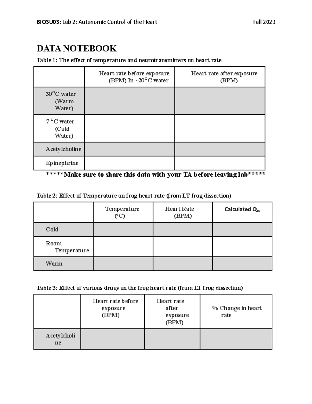 Lab2-Data Notebook-BIO3U03-F23 - BIO3U03: Lab 2: Autonomic Control of the Heart Fall 2023 DATA ...