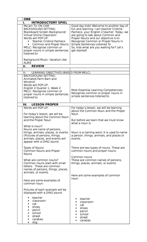 DLL Science 6 Q1 W5 - Daily Lesson Log - GRADES 1 to 12 DAILY LESSON LOG School: DepEdClub Grade ...