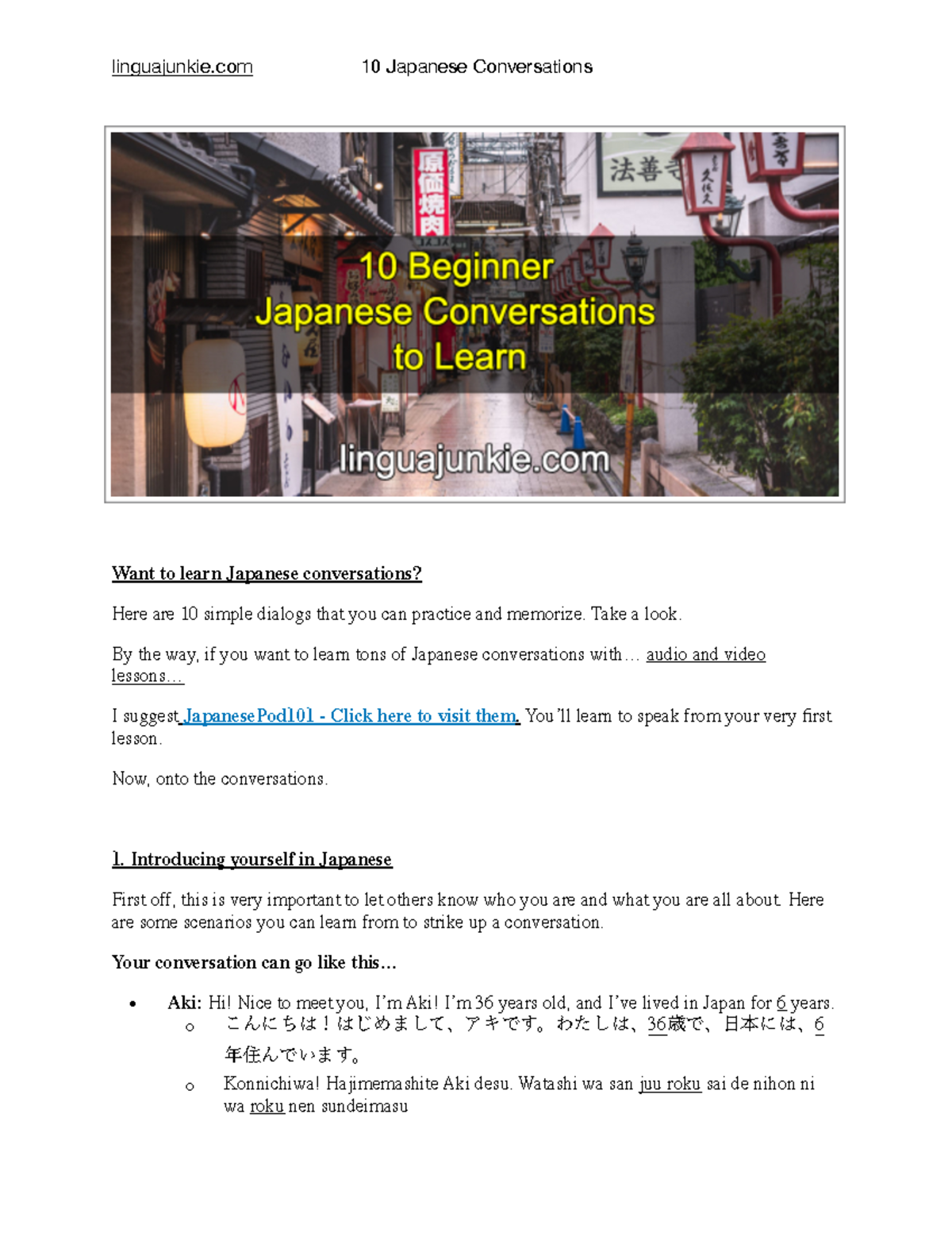 Japanese-Conversations - Want to learn Japanese conversations? Here are ...