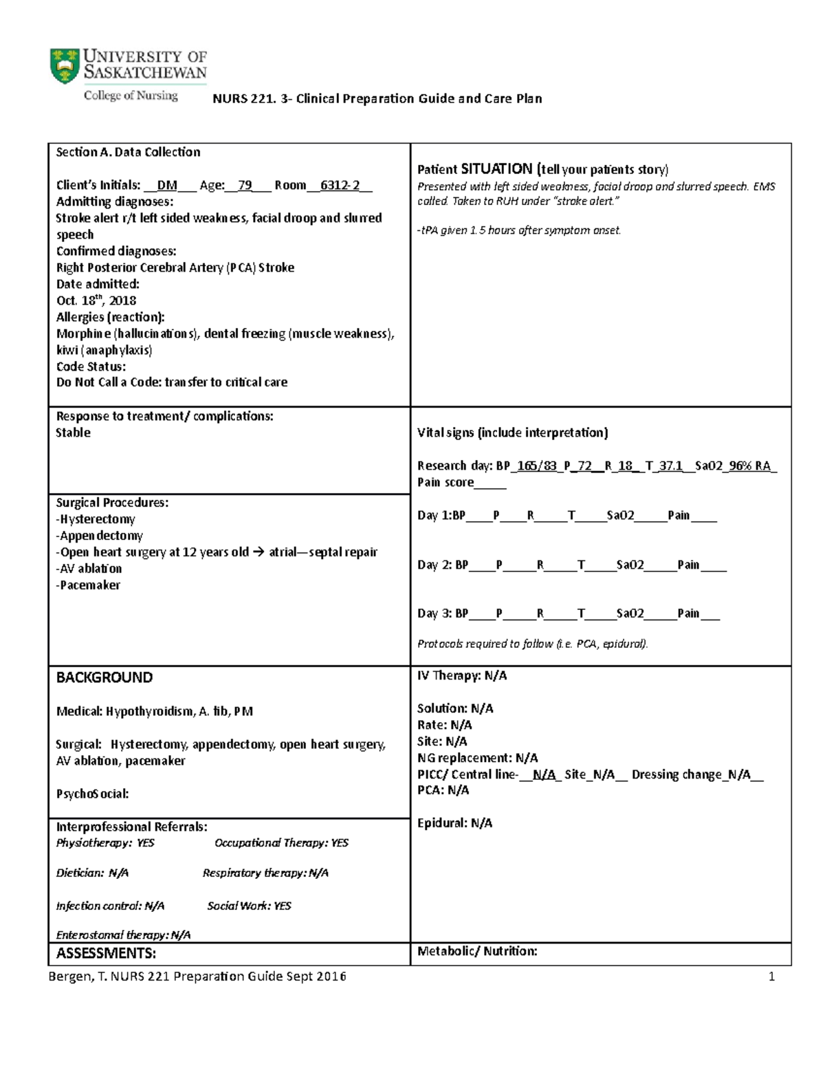 Preparation Guide DM - Section A. Data Collection Client’s Initials: DM ...