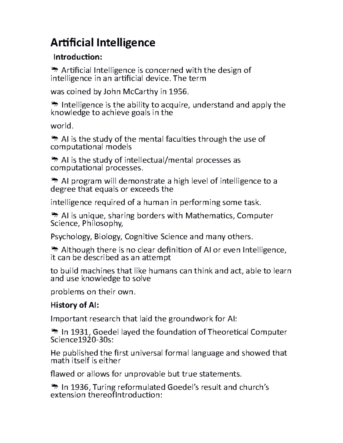 Artificial Intelligence - The term was coined by John McCarthy in 1956 ...