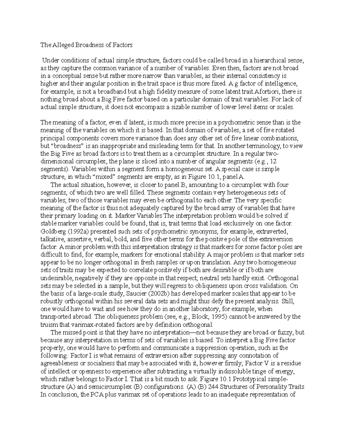 The Alleged Broadness of Factors - Even then, factors are not broad in ...
