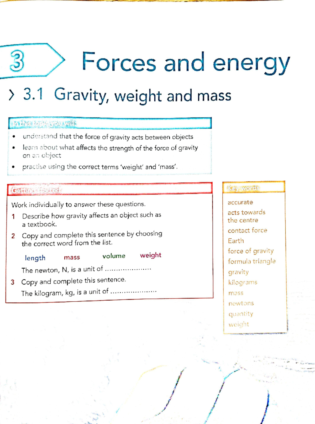 Forceg 6 ig - 3 Forces and energy 3 Gravity, weight and mass will ...