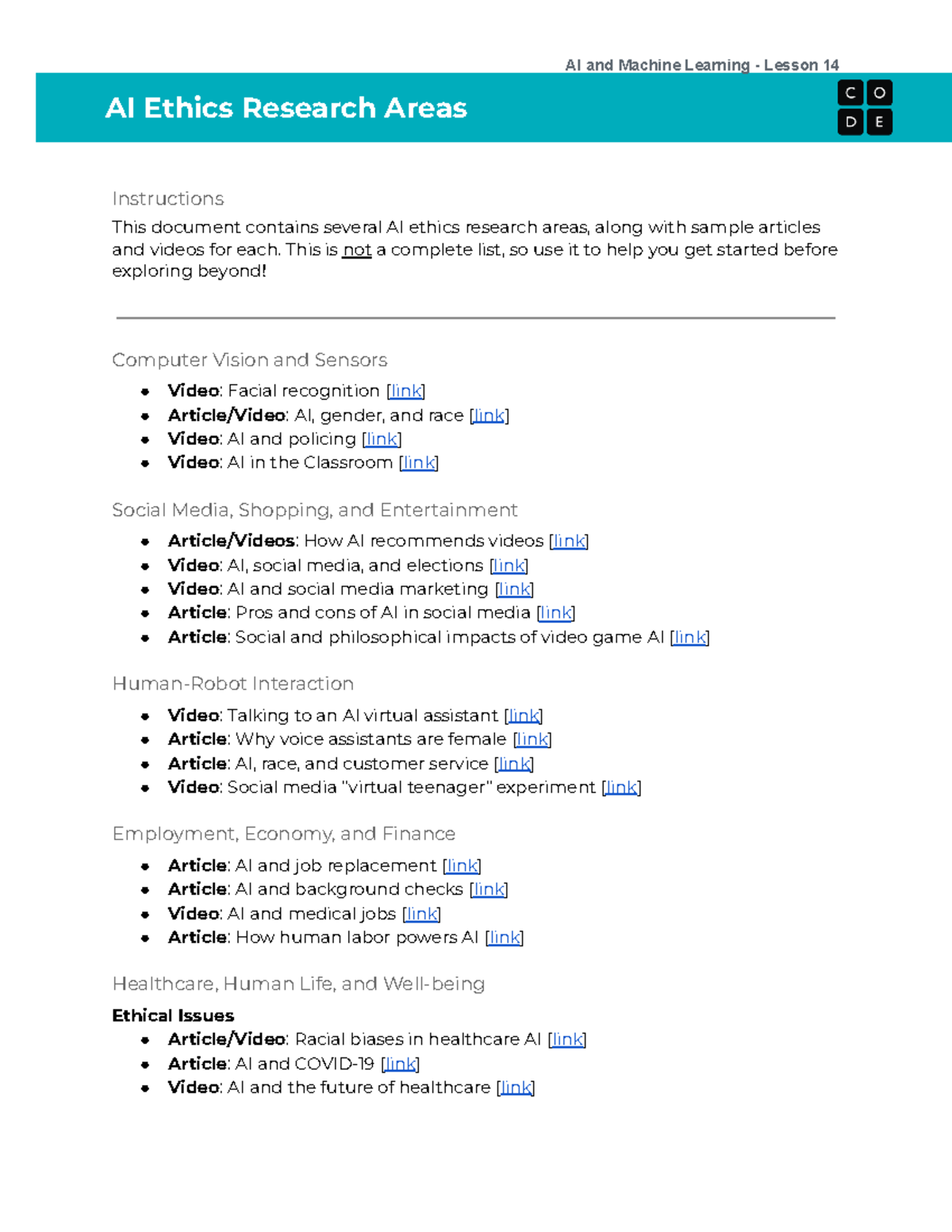 Unit 7 Lesson 14 - AI Ethics Research Areas - AI and Machine Learning ...
