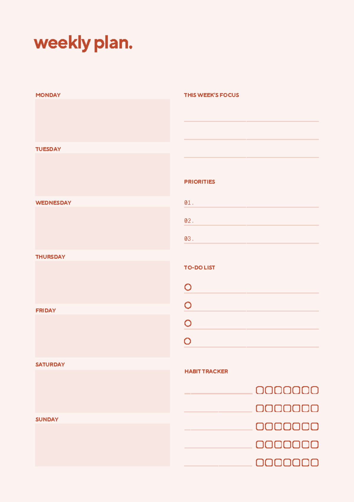 Weekly Planner - Bachelor of Science in Civil Engineering - SUNDAY ...