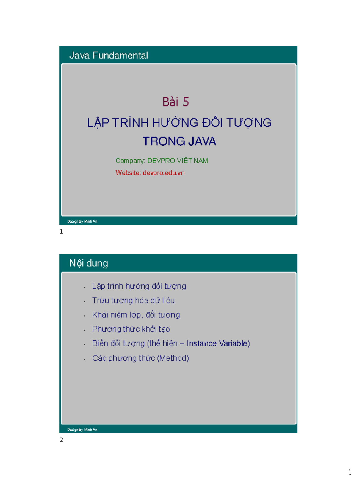 06 Class Object Programming LẬp TrÌnh HƯỚng ĐỐi TƯỢng Trong Java