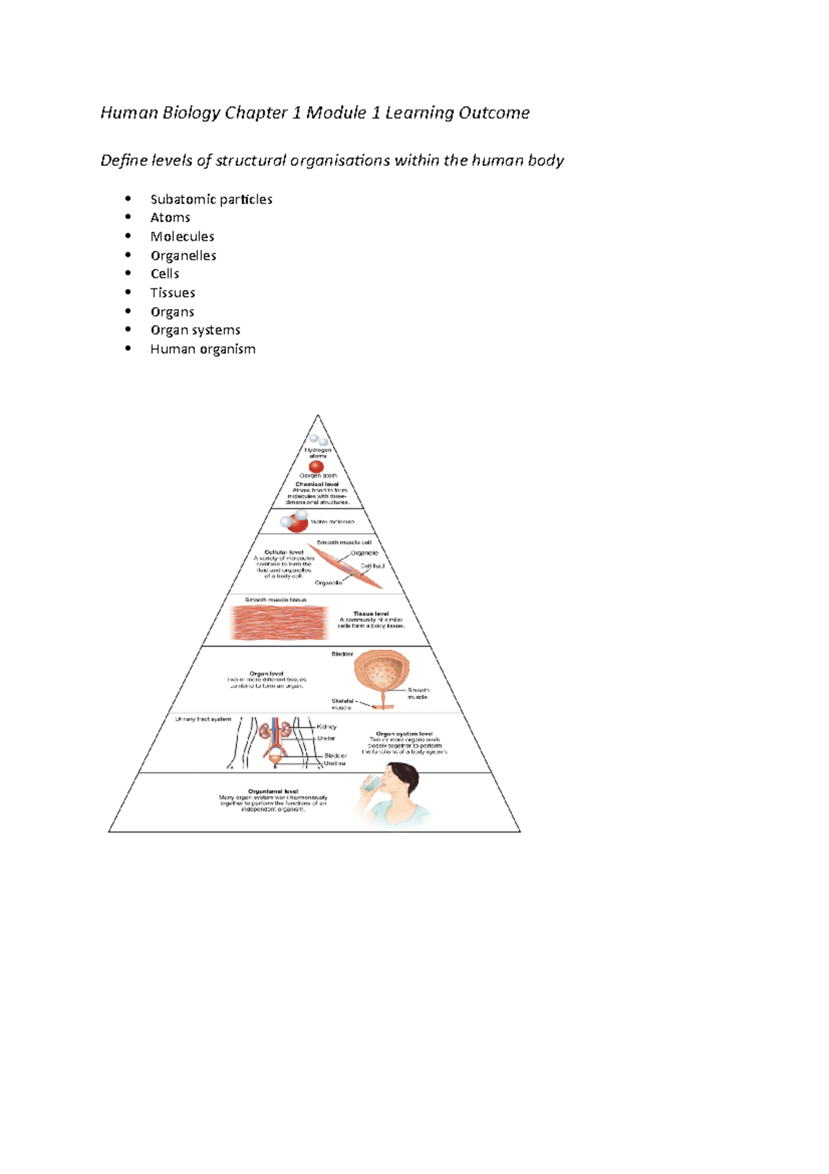 Human Biology Chapter 1 Module 1 Learning Outcome - Human Biology ...