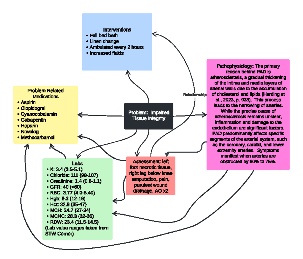 Tissue Integrity Concept Map - Problem: Impaired Tissue Integrity ...