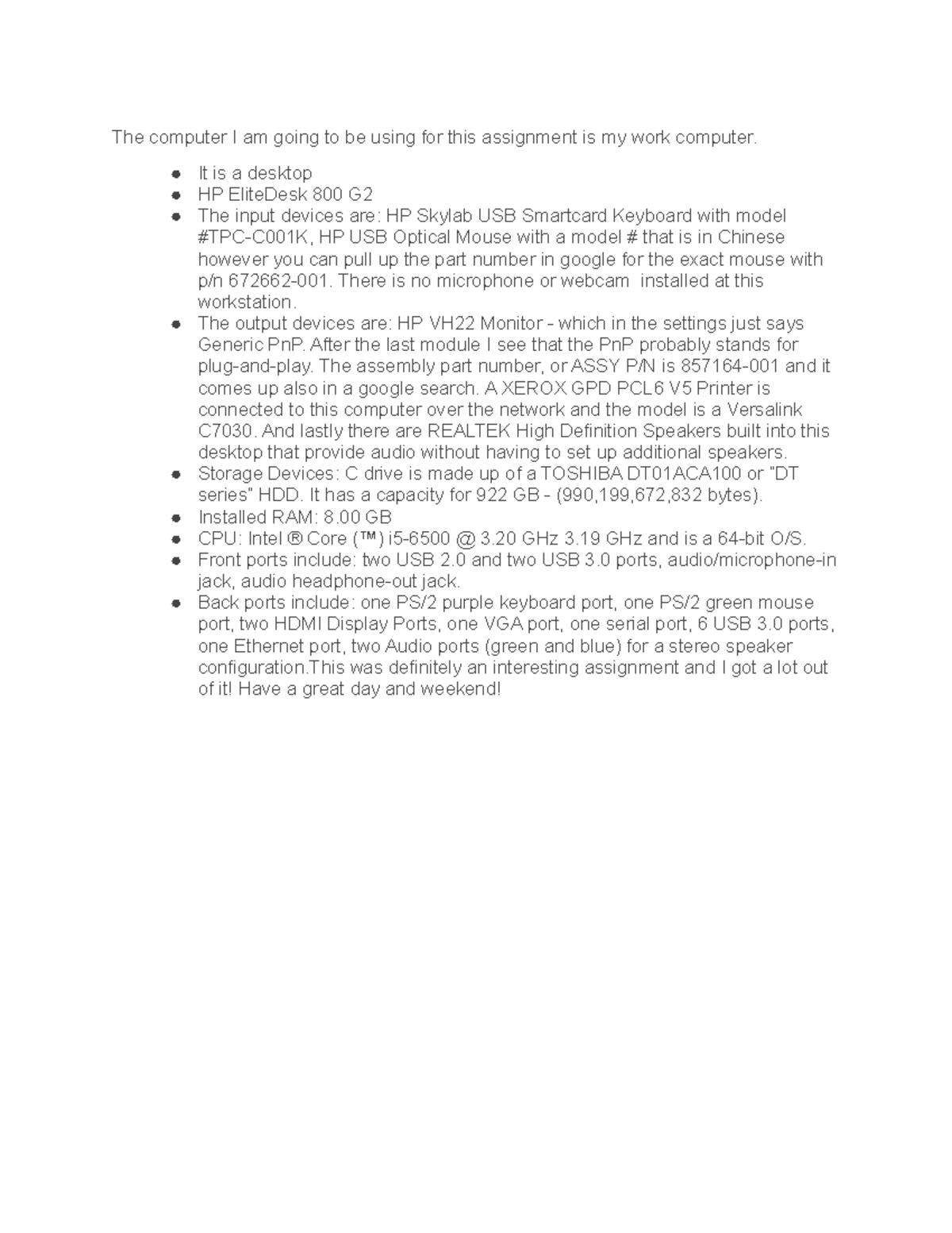Canvas Module 2 Submit What's in My Computer Discussion - The computer ...