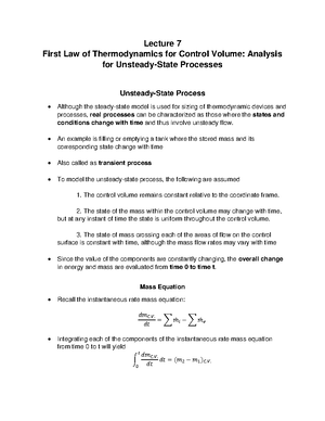 ME 63 AY 2020-2021 Lecture Notes 11 - LECTURE 11 Entropy Change of a ...