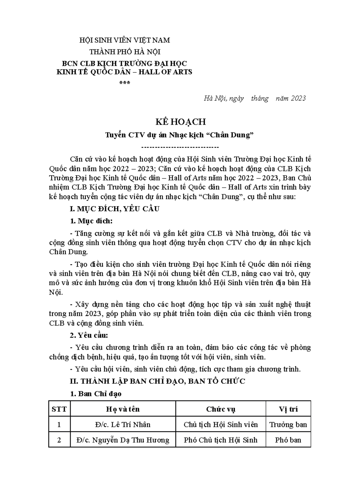 Btvn - btvn - HỘI SINH VIÊN VIỆT NAM THÀNH PHỐ HÀ NỘI BCN CLB KỊCH ...