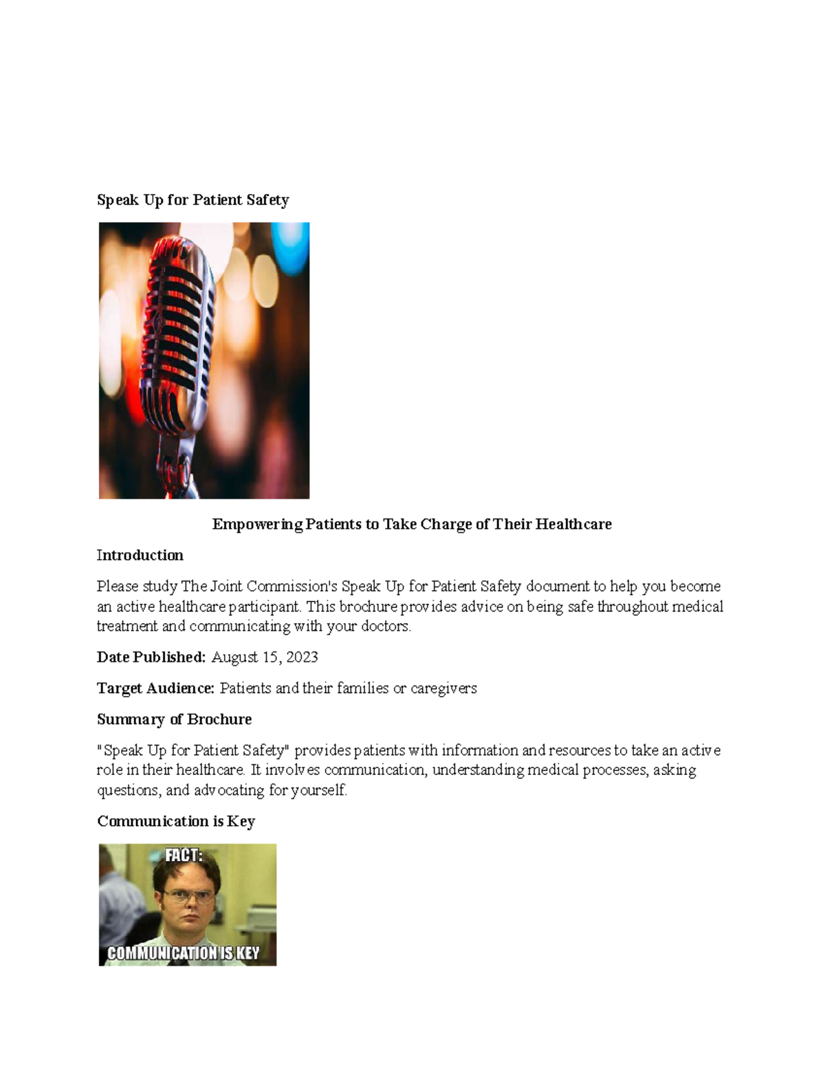 RUA Fund 1 - RUA Fundamental 2 - Speak Up for Patient Safety Empowering ...