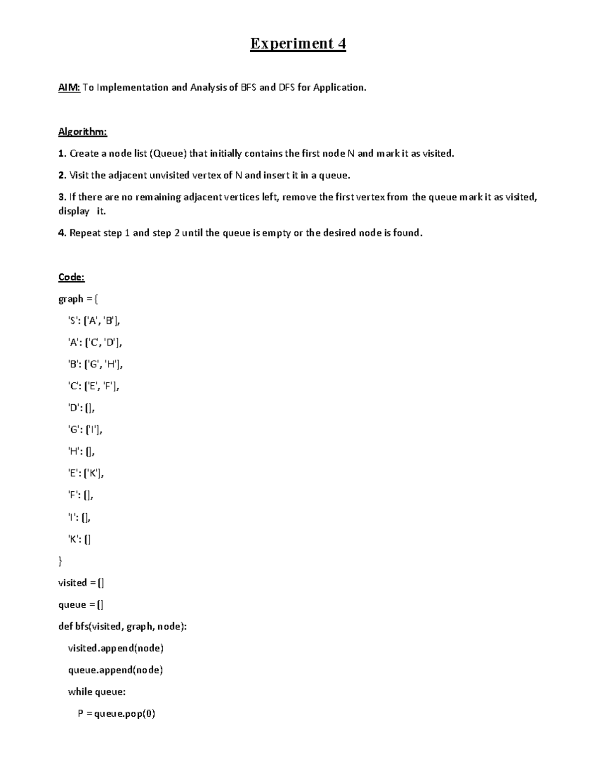 AI 4 - 14 - Practical file experiment from 4 to 14 - Experiment 4 AIM ...