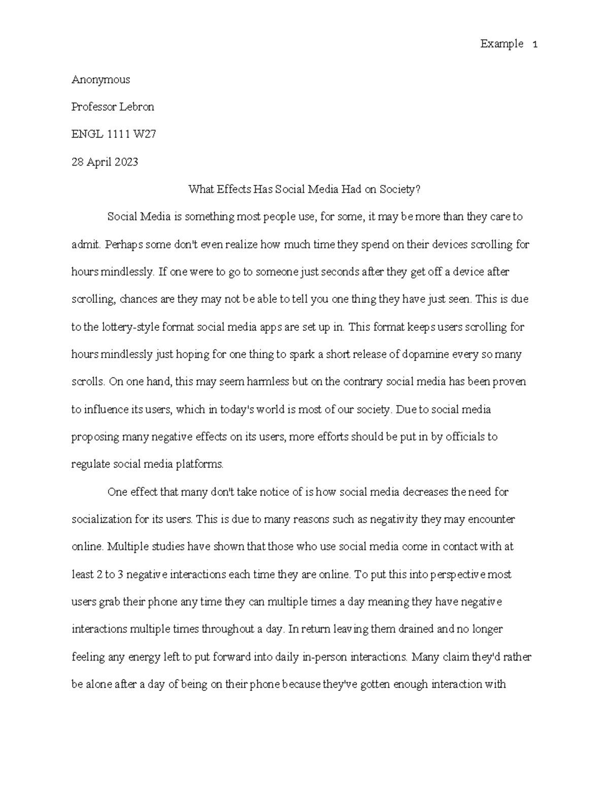 Anonymous - Final AE Draft - 2023 - Anonymous Professor Lebron ENGL ...