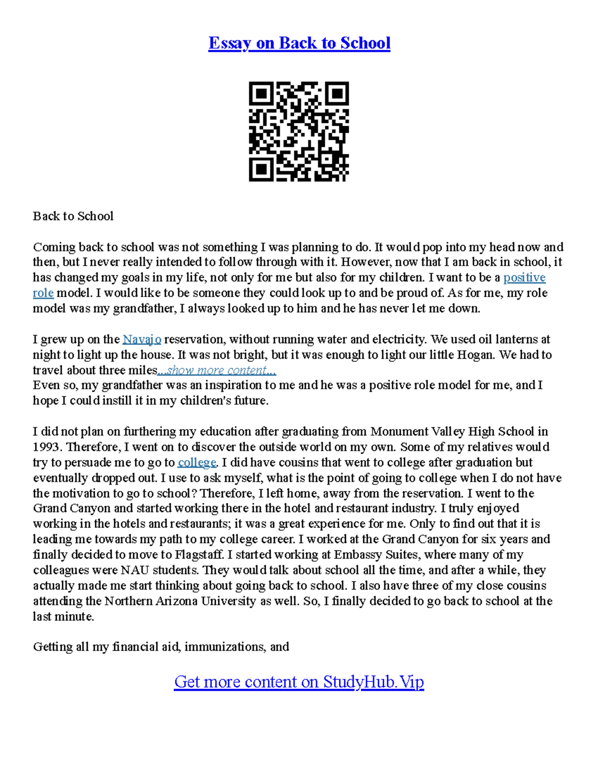 An Essay About School - Essay on Back to School Back to School Coming ...