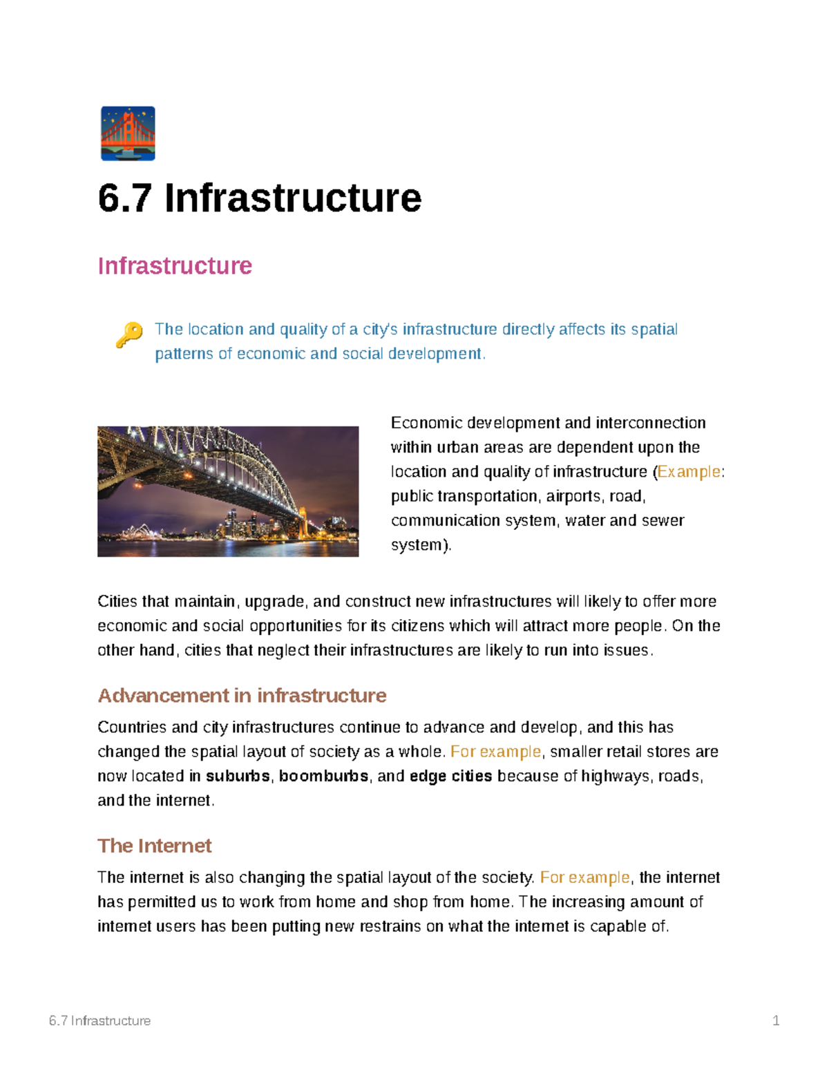 Infrastructure - Professor: Benjamin Sinn - 6 Infrastructure 1 ÿ 6 Infrastructure Infrastructure ...