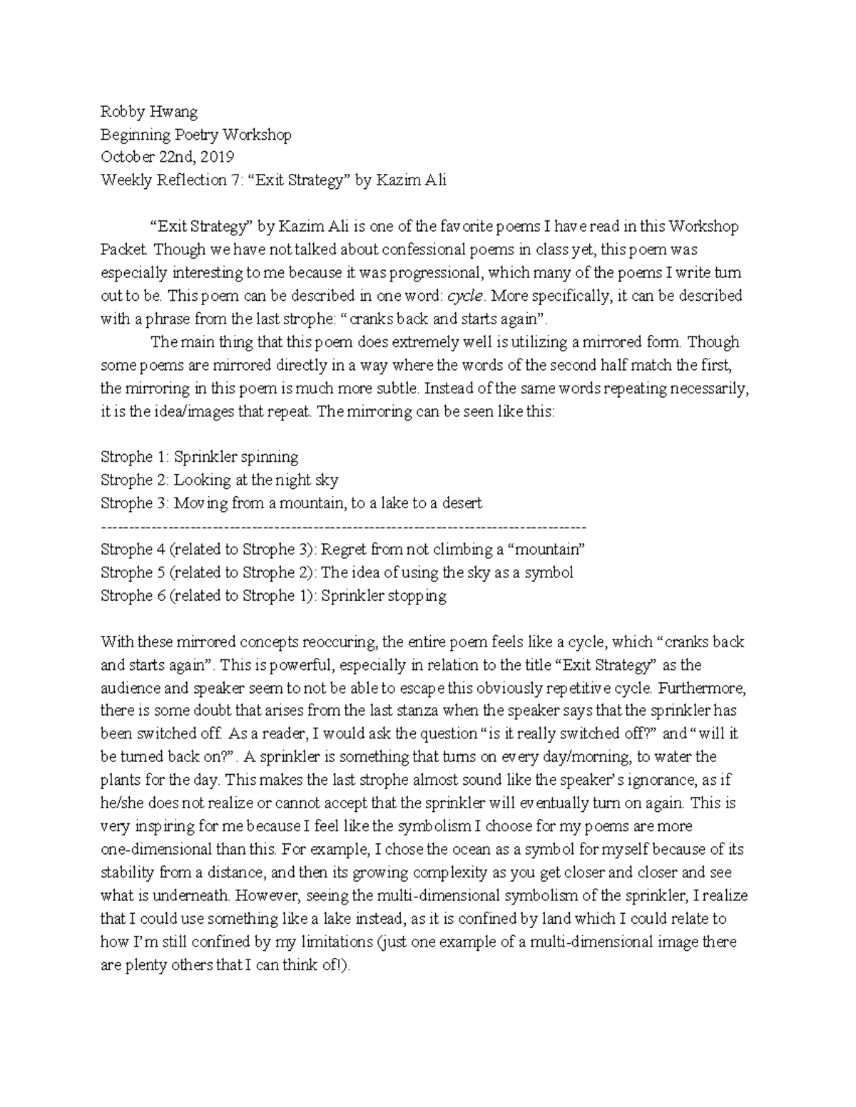 Poetryreflection 7 - An example weekly Poetry Reflection! - Robby Hwang ...