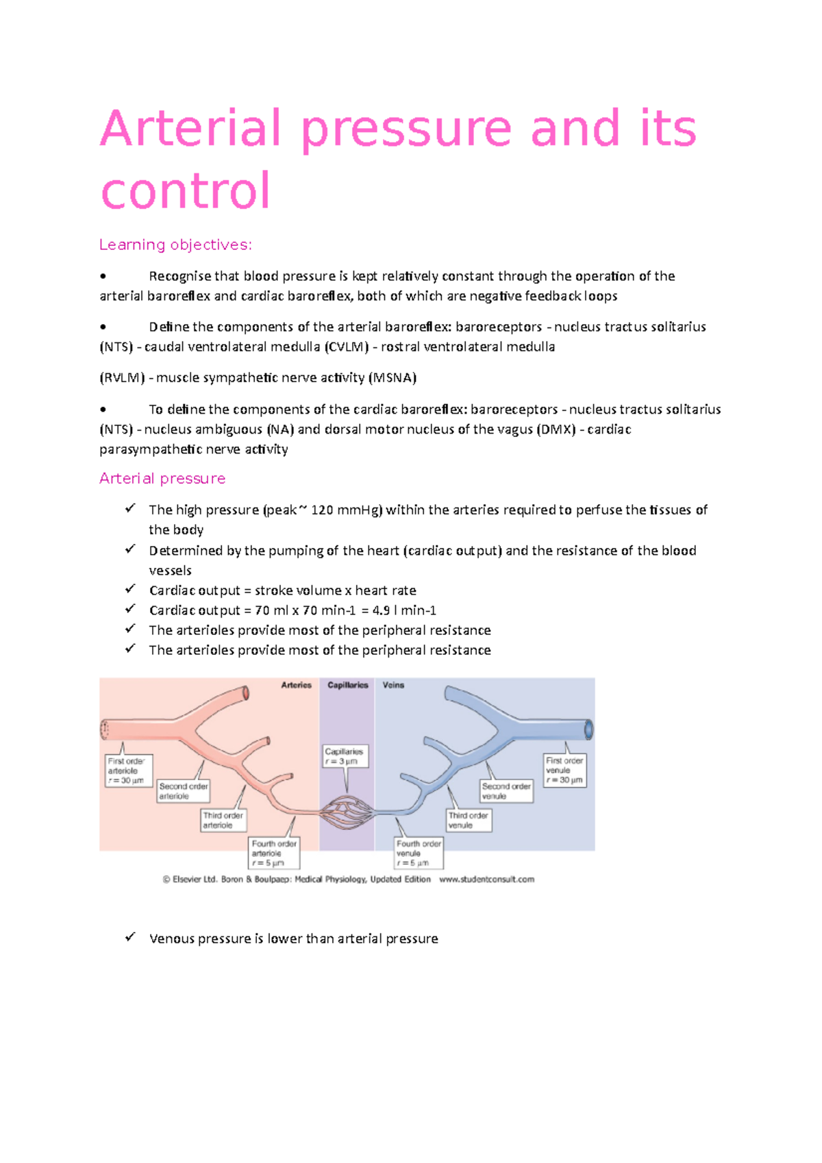 Arterial pressure and its control - Arterial pressure and its control ...
