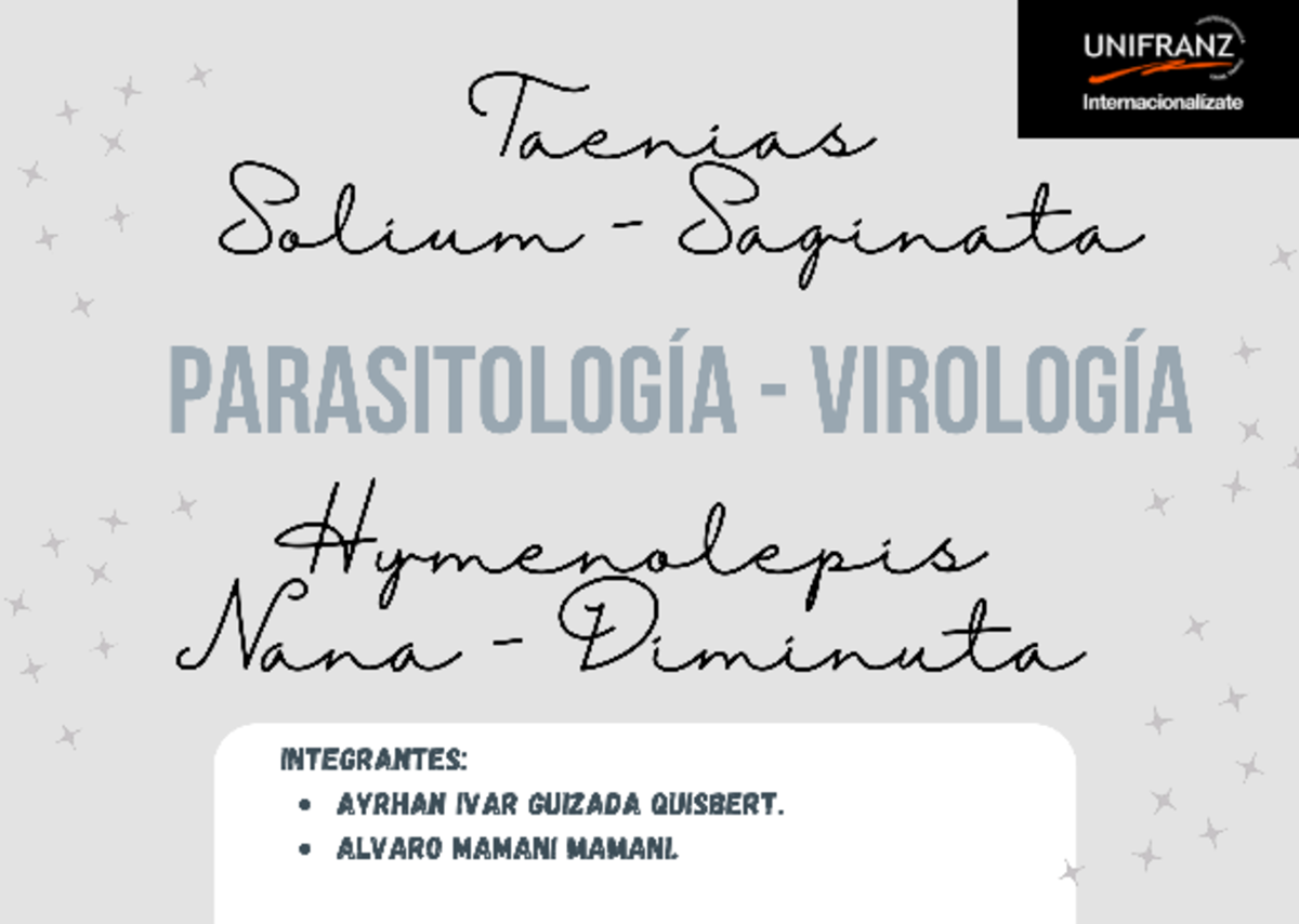 Parasitosis QUE Afectan AL Tracto Respiratorio - UNIFRANZ Taenias ...